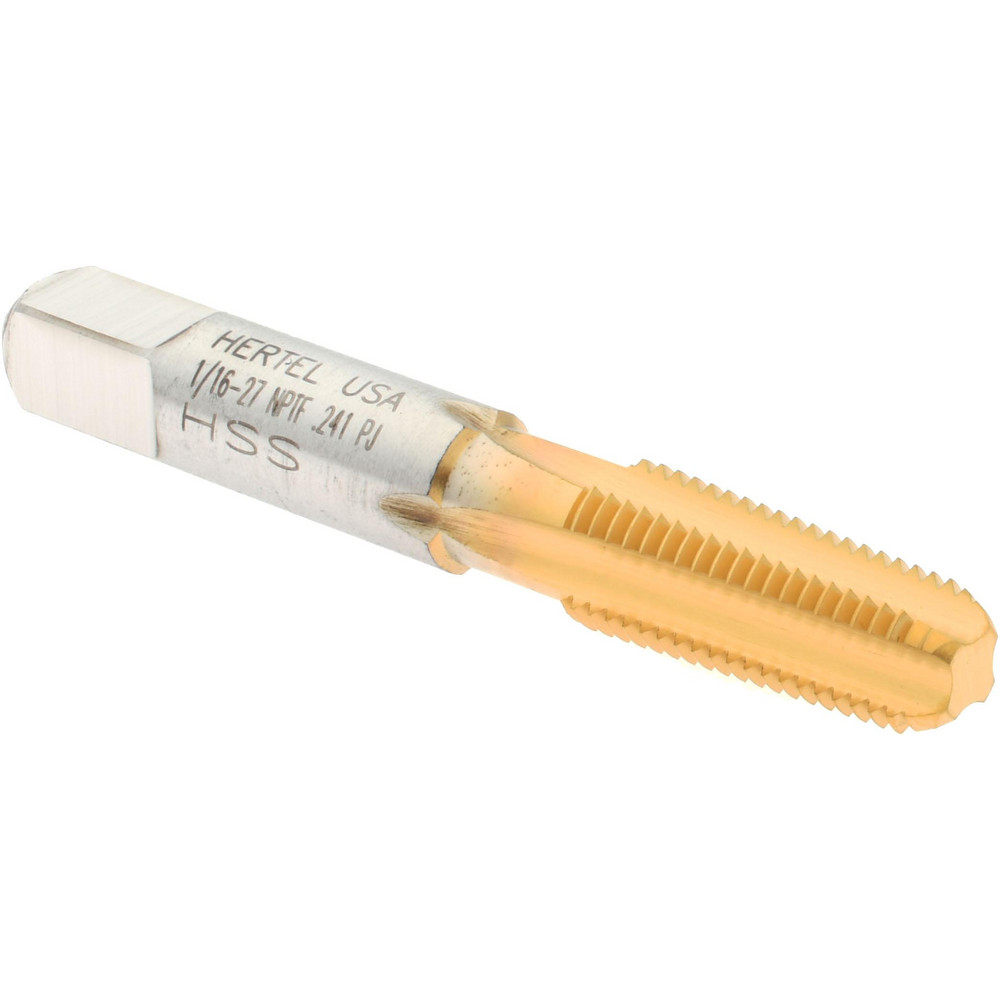 Hertel - Standard Pipe Tap: 1/16-27, NPTF, 4 Flutes, High Speed Steel ...