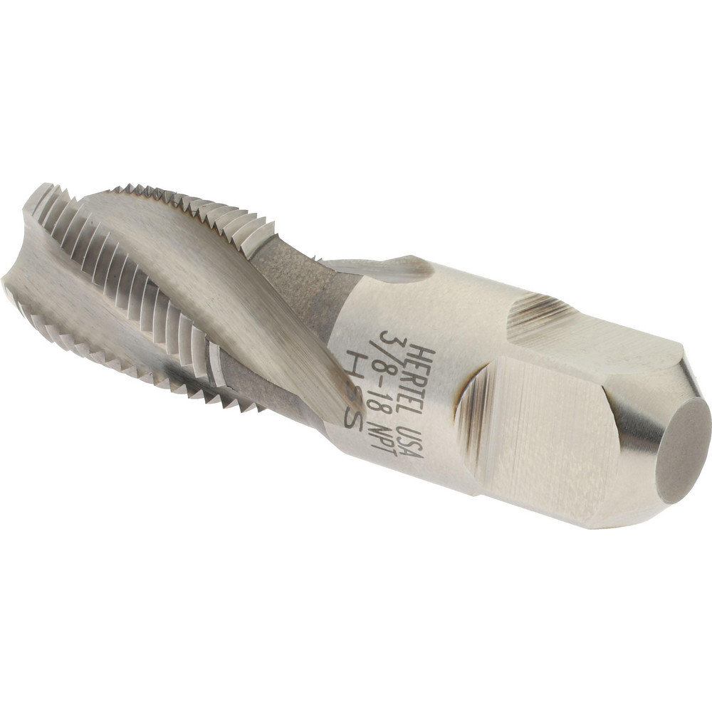 Hertel - 3/8-18 NPT, 15° Helix, 4 Flutes, Bright Finish, High Speed ...