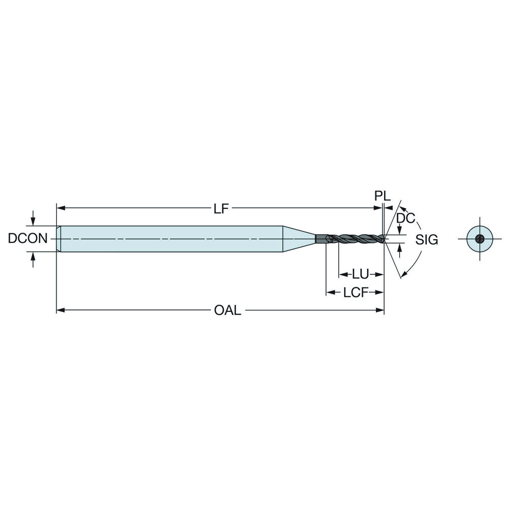 Sandvik Coromant - Micro Drill Bit: 2.42 mm, 130 deg, Solid Carbide ...
