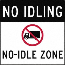 NMC - "No Idle Zone", 48" Long x 48" Wide, Aluminum Safety Sign ...