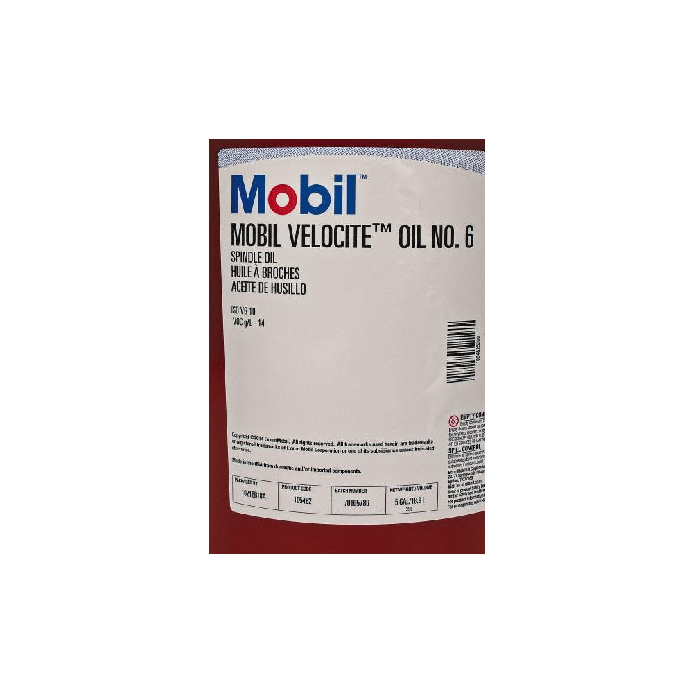 Mobil - Mobil Velocite Oil Numbered Spindle Machine Oil: 5 gal Pail ...
