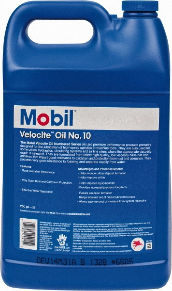 Mobil - Velocite No. 10 1 Gal Container Mineral Spindle Machine Oil ...