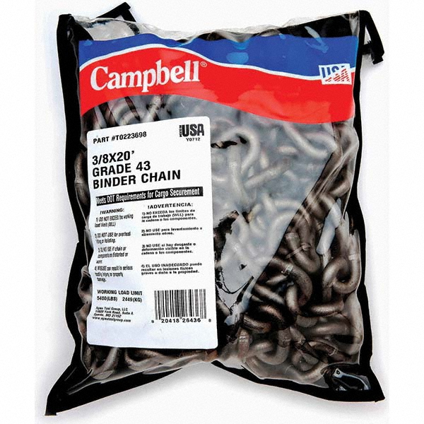 Campbell - Welded Chain: Trade Size: 3/8 | MSC Direct