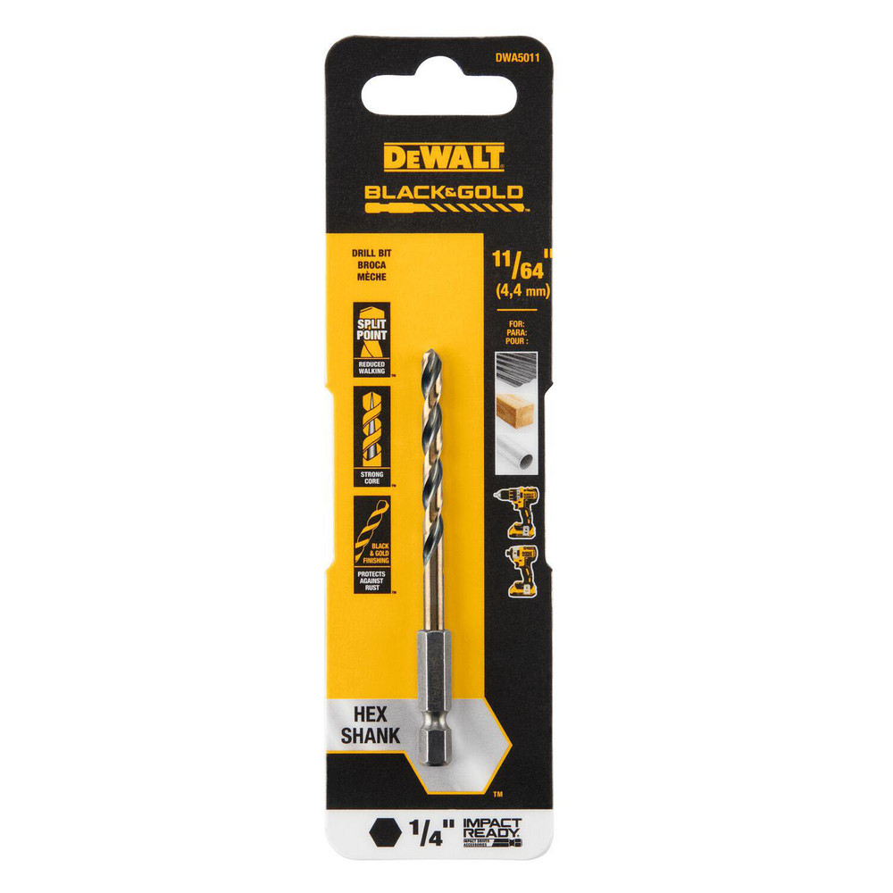 DeWALT - Mechanics Drill Bit: 135°, High-Speed Steel, Hex Shank, Split ...