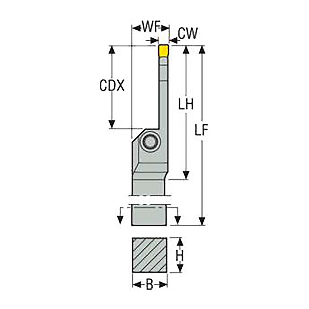 Seco - Indexable Grooving Toolholder: CFSL2525P04, External, Left Hand ...