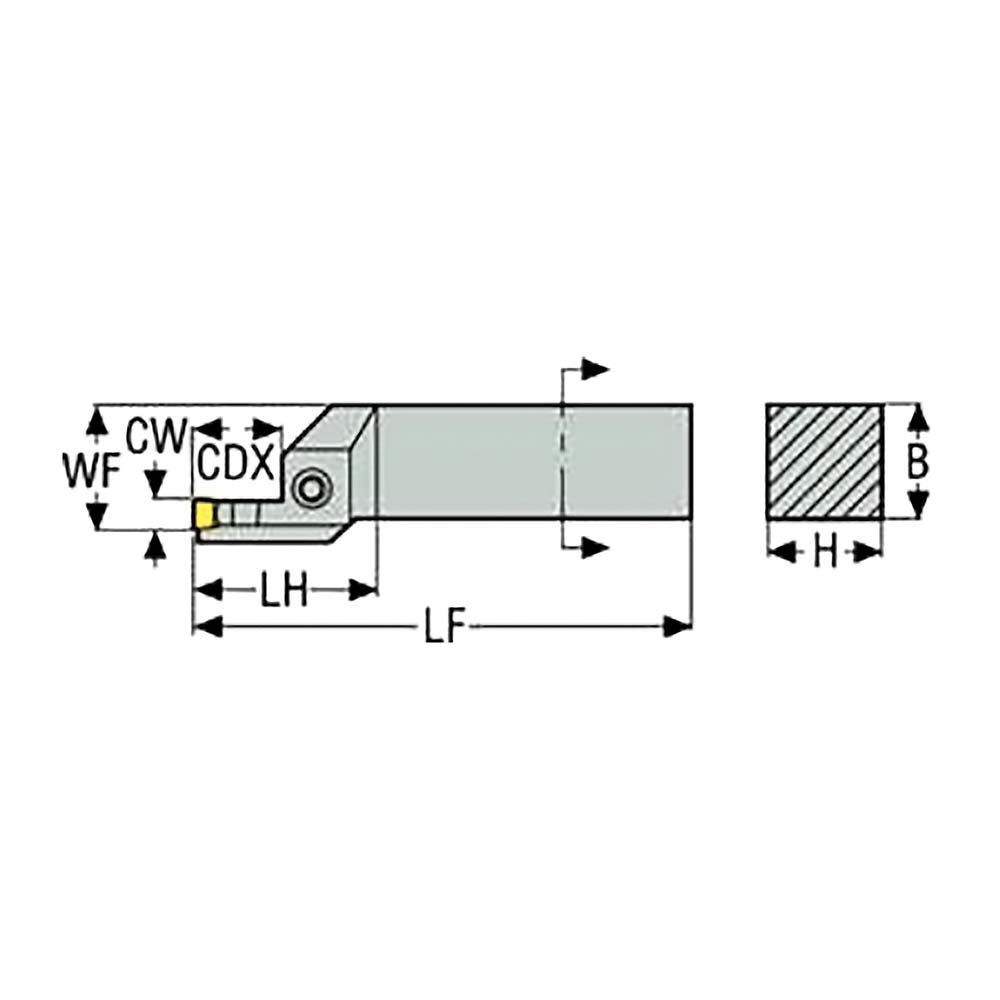 Seco - Indexable Turning Toolholder: CFIL 2525M06R 100070, 90.0 deg ...