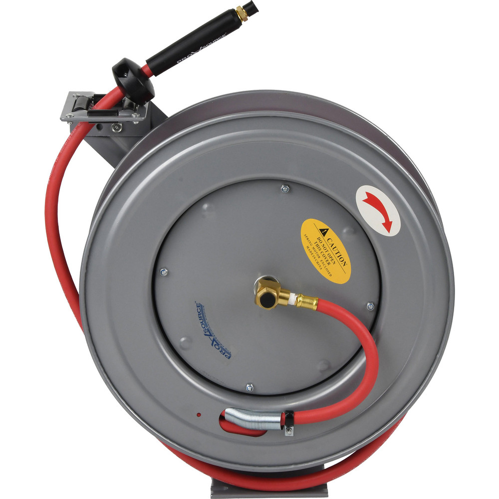 PRO-SOURCE - Hose Reel with Hose: 3/8" ID Hose x 75', Spring ...