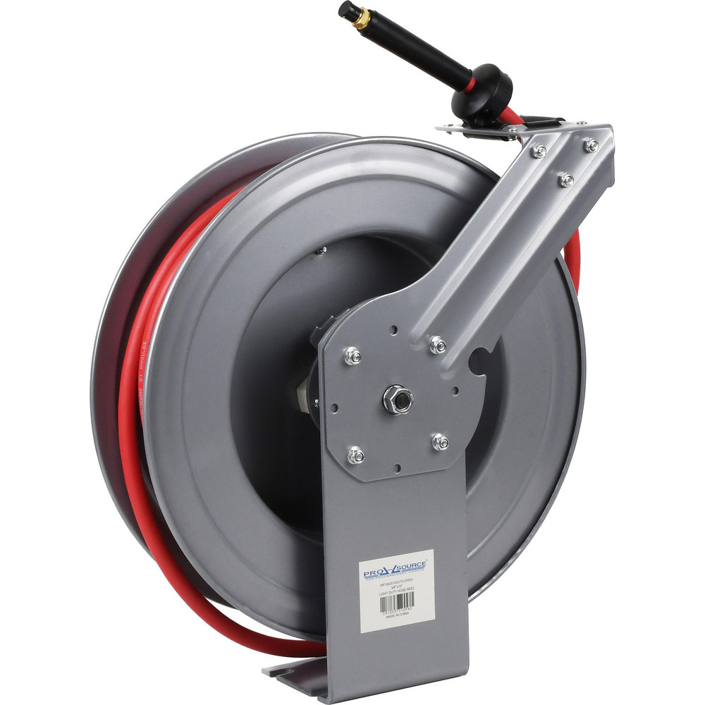 PRO-SOURCE - Hose Reel with Hose: 3/8" ID Hose x 75', Spring ...