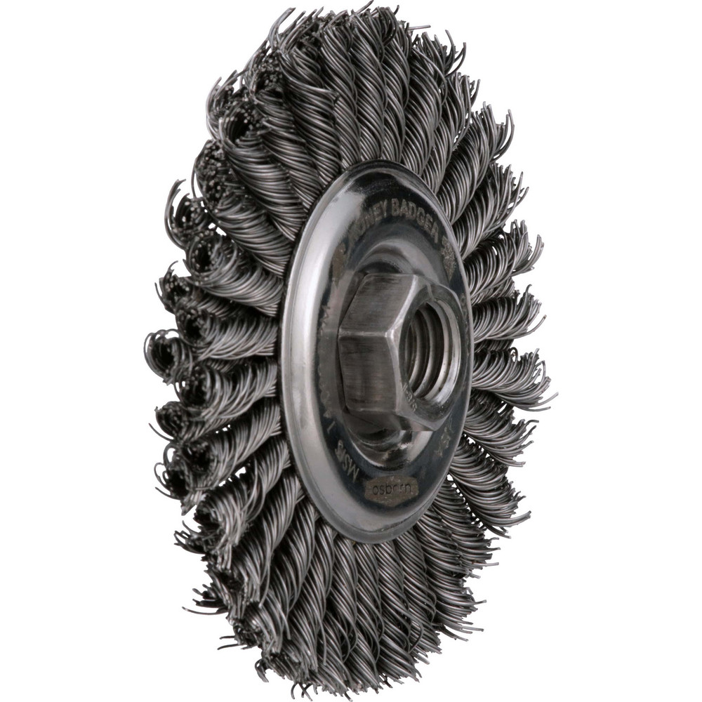 Osborn - Wheel Brush: 4" Wheel Dia, 1/2" Face Width, 0.0200" Wire Dia ...