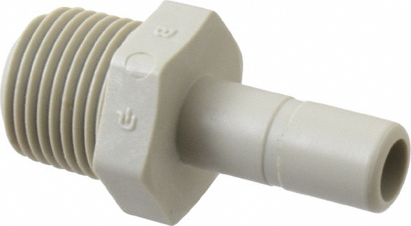 Parker - 3/8" Outside Diam, 3/8 NPTF, Acetal Push-to-Connect Tube Stem ...