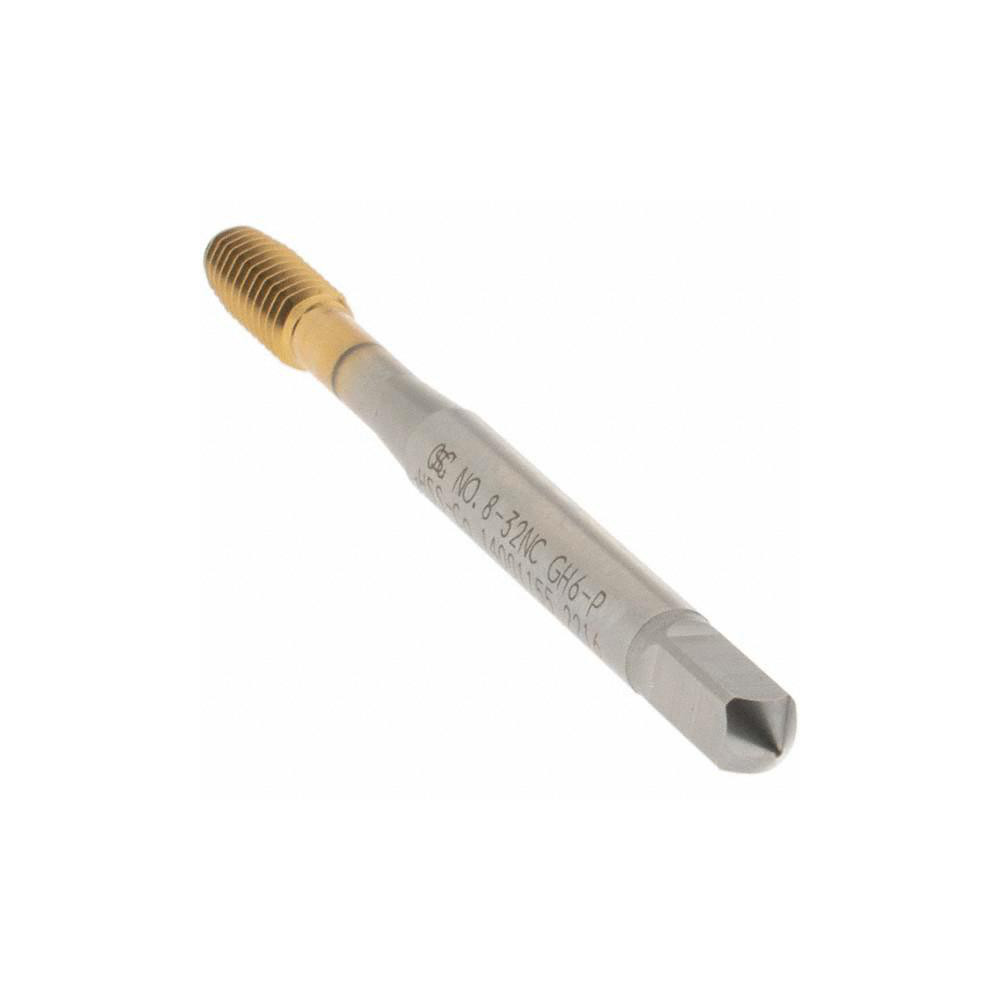 OSG - Thread Forming Tap: #8-32 UNC, Plug Chamfer, Cobalt, TiN Finish | MSC Direct