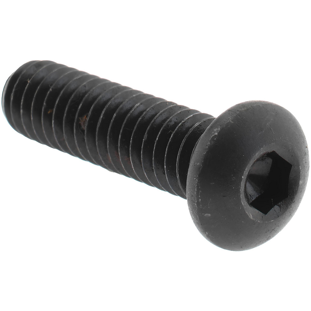 Button Socket Cap Screw: 1/4-20 x 1, Alloy Steel, Black Oxide Coated ...