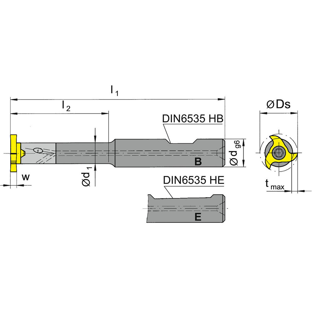 HORN - Replaceable Tip Milling Shanks: Shank Type: Cylindrical; Shank ...