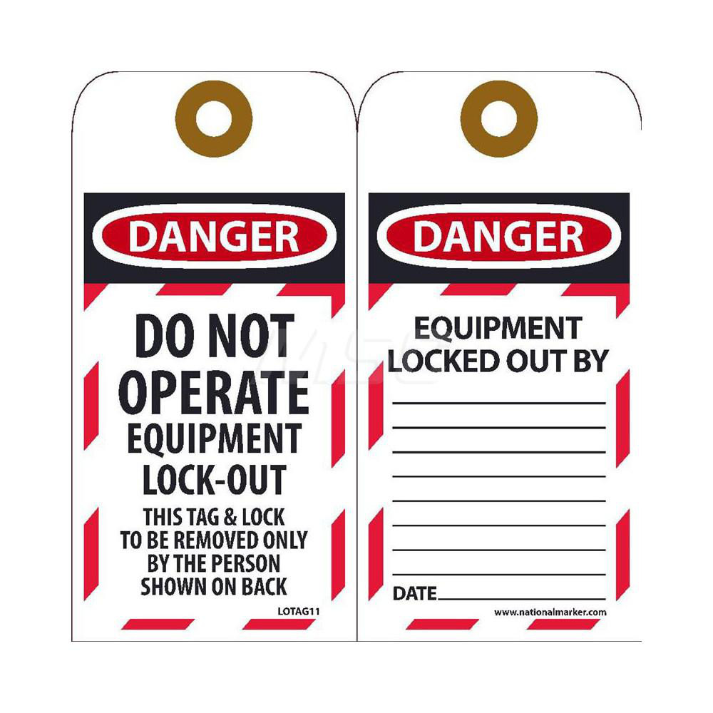 AccuformNMC - Lockout Tag: Rectangle, 3" High, 6" Wide, Unrippable ...