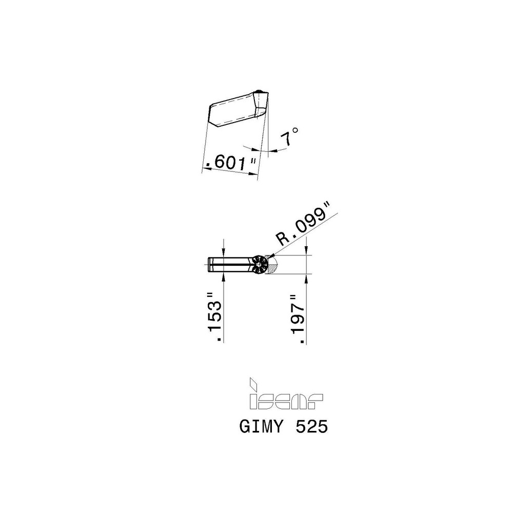 Iscar - Grooving Insert: GIMY 525 IC-20, Carbide | MSC Direct