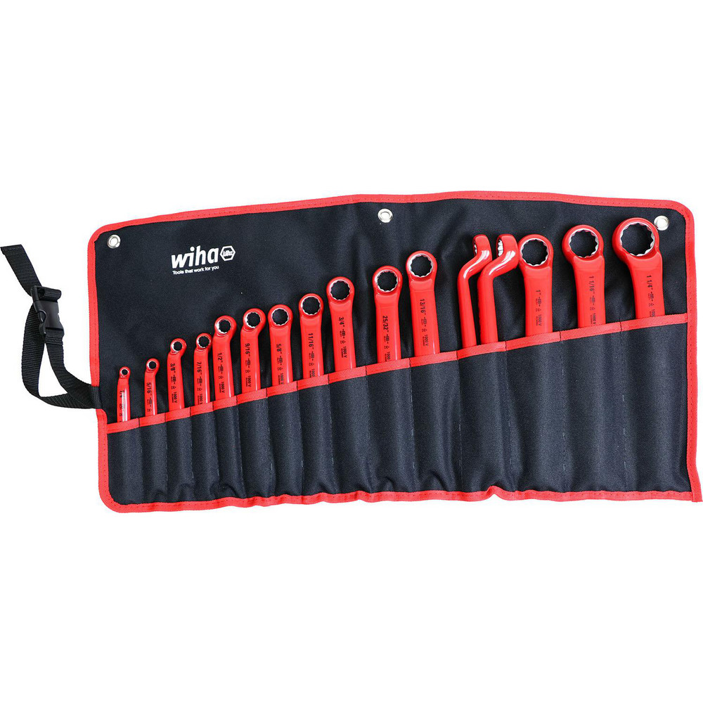 Wiha - Deep Offset Wrench Set: 16 Pc, 1/4 in - 1-1/4 in Wrench, Inch ...