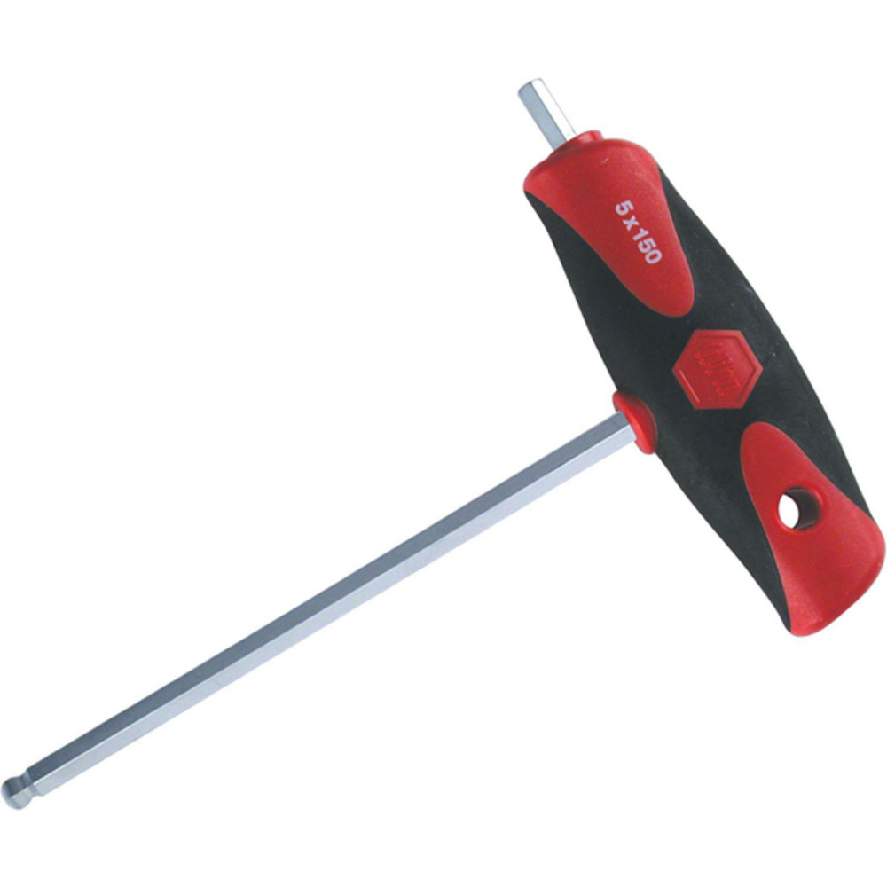 Wiha - Cushion Grip & T-Handle Hex Key: 5.000 mm, Ball End | MSC Direct
