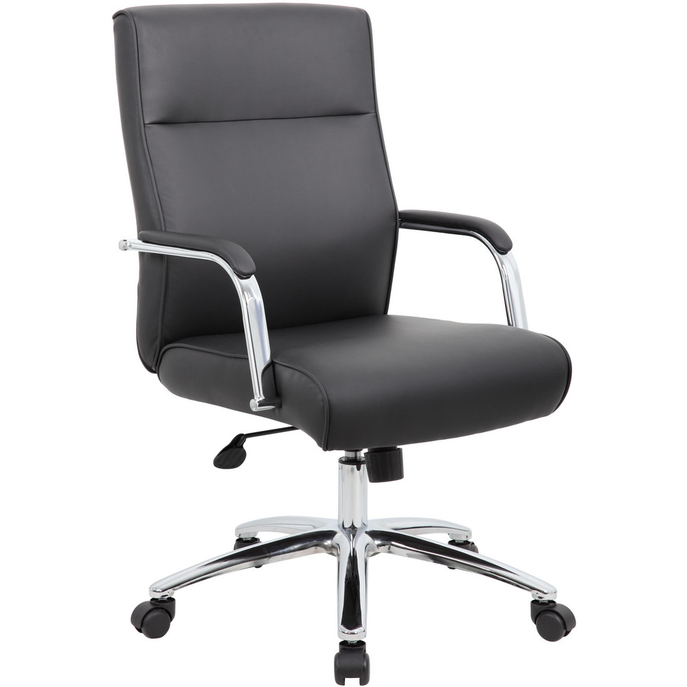Boss Office Products - Task Chair: Vinyl, Adjustable Height, Black ...