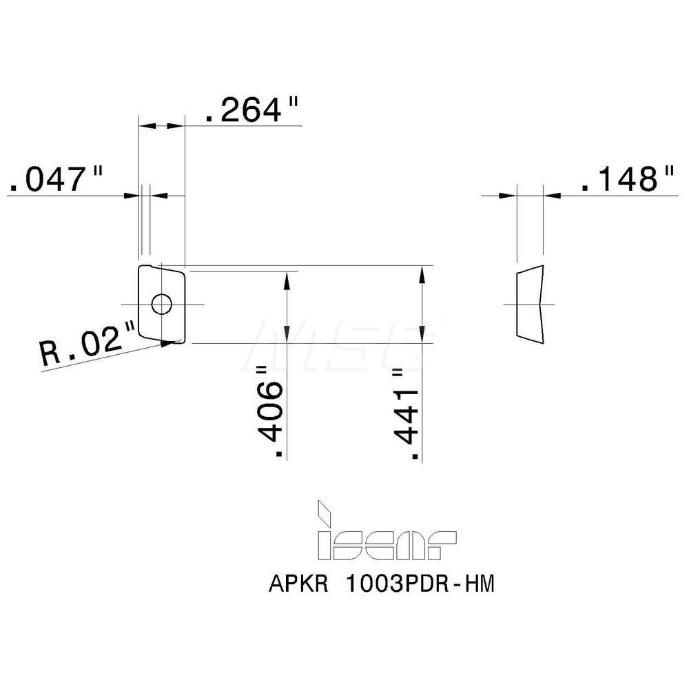 Iscar - Milling Insert: APKR 1003PDR-HM IC28, Solid Carbide | MSC ...