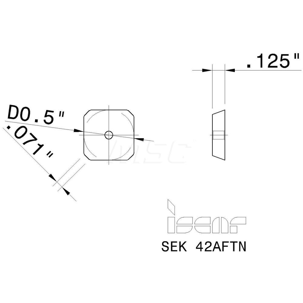 Iscar - Milling Insert: ANSI SEK 42AFTN IC30N, ISO SEKN 1203AFTN, IC30N ...