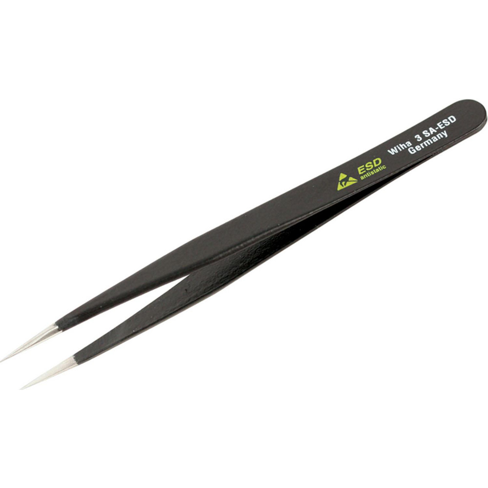 Wiha - Tweezers: Tweezer Type: ESD Safe; Pattern: Solid Color; Material ...