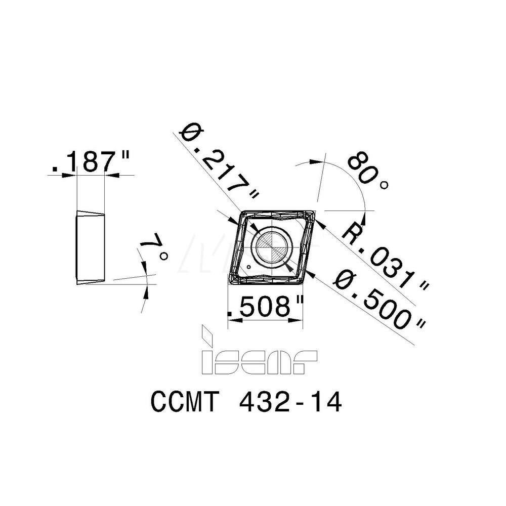 Iscar - Turning Insert: CCMT 432-14 IC-20, Carbide | MSC Direct