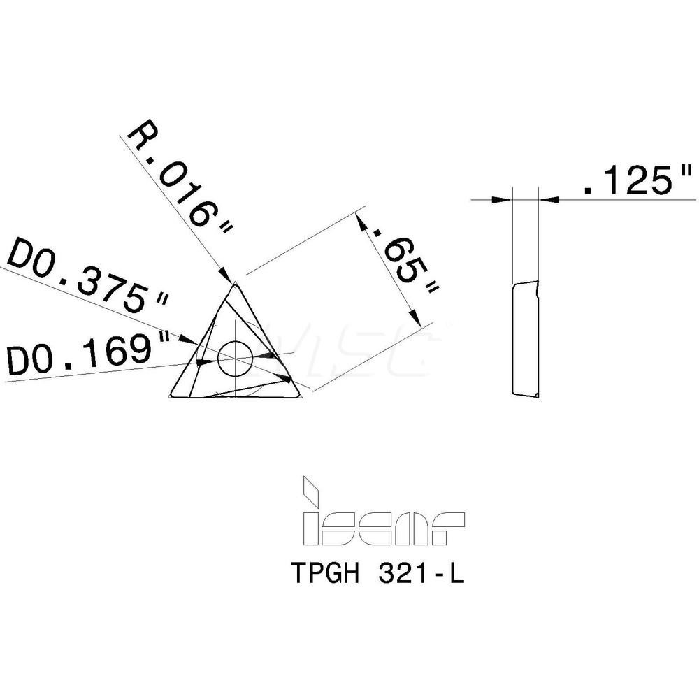 Iscar - Turning Insert: TPGH 321 L IC-20, Carbide | MSC Direct