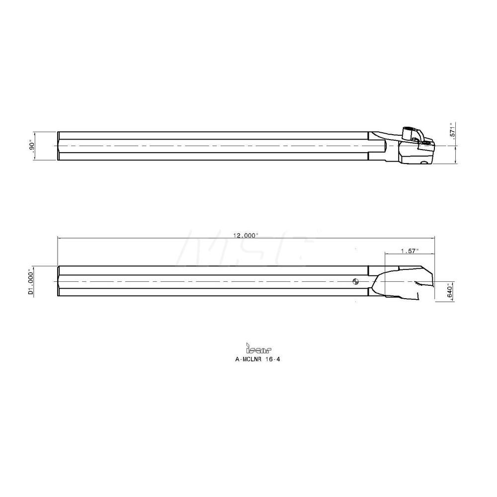 Iscar - Indexable Boring Bar: 1-13/32" Min Bore, Right Hand, 1" Shank ...