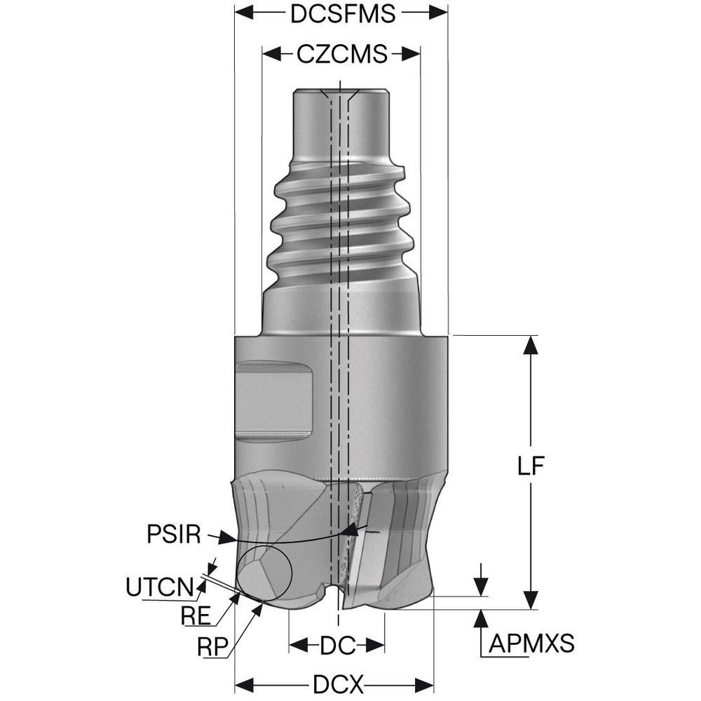 Seco - High Feed Milling Tip Insert: XHF5831-E12.500D1HZ3A SIRA, Solid ...