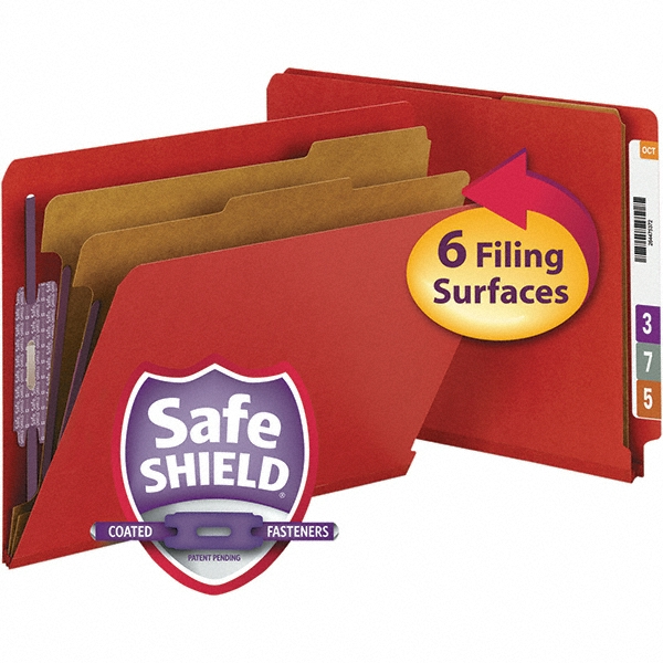 SMEAD - Classification Folder: Letter, Bright Red, 10/Pack | MSC Direct