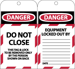 AccuformNMC - Lockout Tag: 3" High, 6" Wide, Synthetic Paper, "DANGER ...