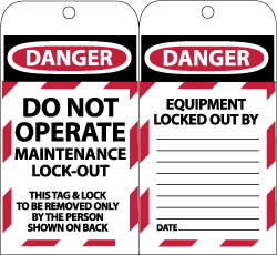 AccuformNMC - Lockout Tag: 6" Wide, Synthetic Paper, "Danger" | MSC Direct