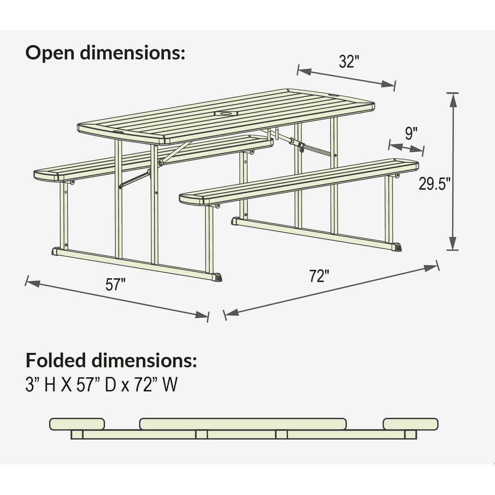 National Public Seating - Stationary Tables: Table Type: Picnic; Body ...