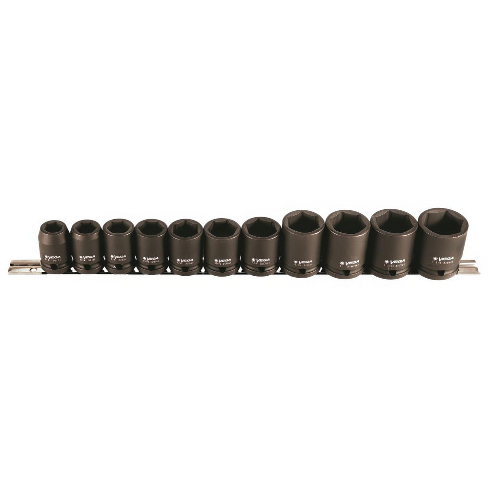 VEGA Industries - Socket Set: Impact Standard, 11 Pc, 1/2" Drive, 1/2 ...
