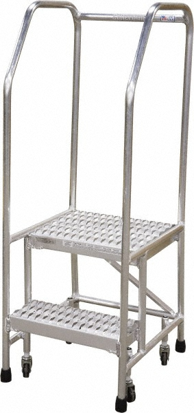 Cotterman - Aluminum Rolling Ladder: 350 lb Capacity, 2 Step | MSC Direct