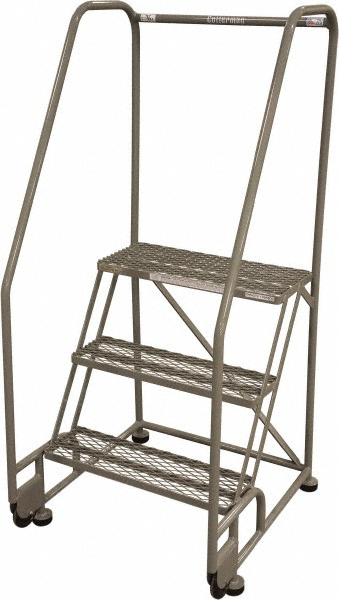 Cotterman - Steel Tilt & Roll Rolling Ladder: 450 lb Capacity, 3 Step ...