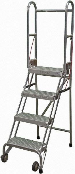 Cotterman - Aluminum Folding Rolling Ladder: Type Not Rated, 350 lb ...