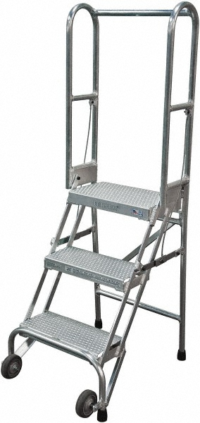 Cotterman - Aluminum Folding Rolling Ladder: Type Not Rated, 350 lb ...