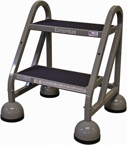 Cotterman - Steel Rolling Ladder: 450 lb Capacity, 2 Step | MSC Direct