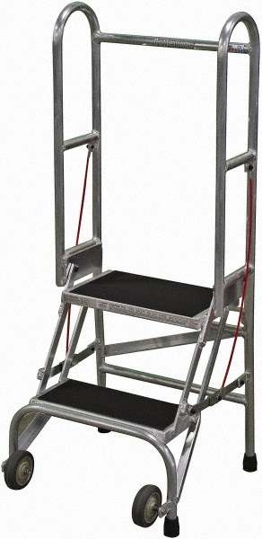 Cotterman - Aluminum Folding Rolling Ladder: Type Not Rated, 350 lb ...