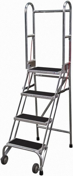 Cotterman - Aluminum Folding Rolling Ladder: Type Not Rated, 350 lb ...