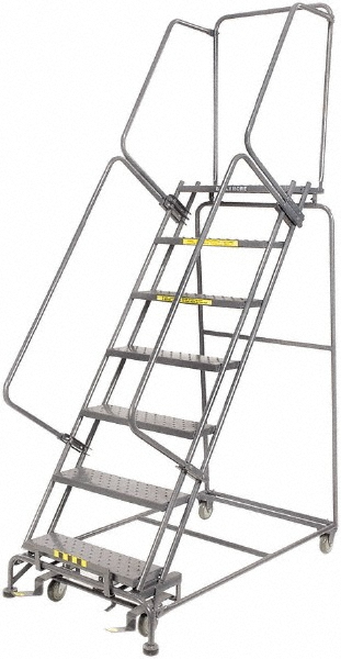 Ballymore - Steel Locking Rolling Ladder: 70" Platform, 450 lb Capacity ...