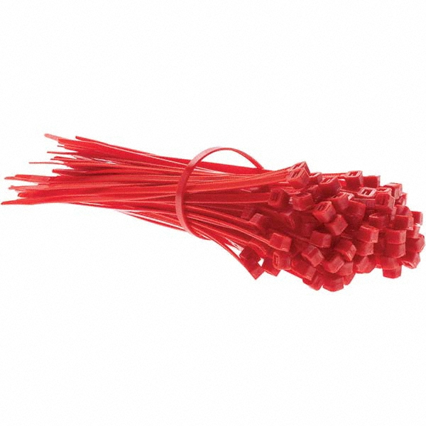 Value Collection - Standard Cable Tie: 8" Long, Red, Nylon | MSC Direct