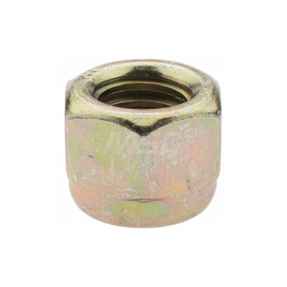 Value Collection - Hex Lock Nut: Insert Lock, Nylon Insert, 3/8-16, Grade 8 Steel, Yellow Zinc ...