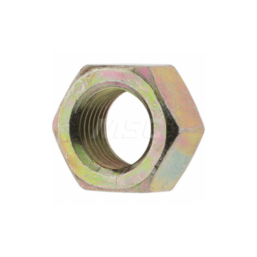 Value Collection - Hex Nut: 3/8-24, Grade 8 Steel, Yellow Zinc ...