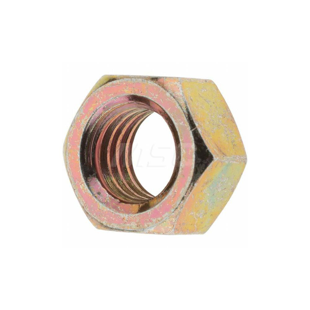 Value Collection - Hex Nut: 3/8-16, Grade 8 Steel, Yellow Zinc ...