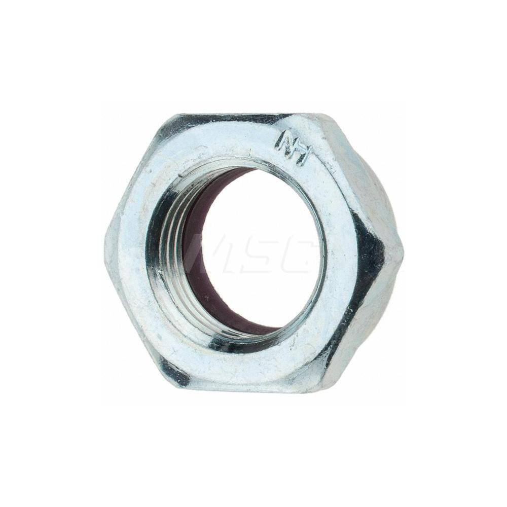 Value Collection - Hex Jam Lock Nut: Insert Lock, Nylon Insert, 5/8-18, Grade 2 Steel, Zinc ...