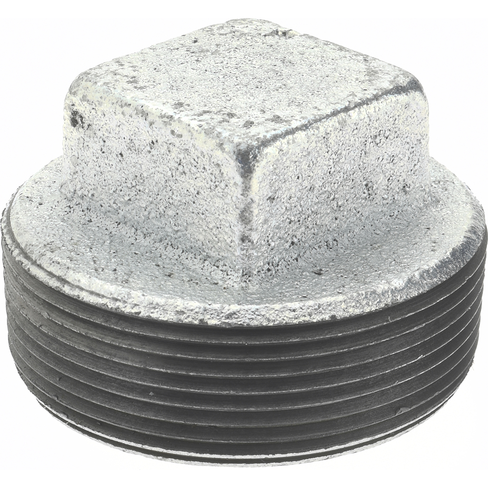Made in USA - Malleable Iron Pipe Square Plug: 2" Fitting | MSC Direct