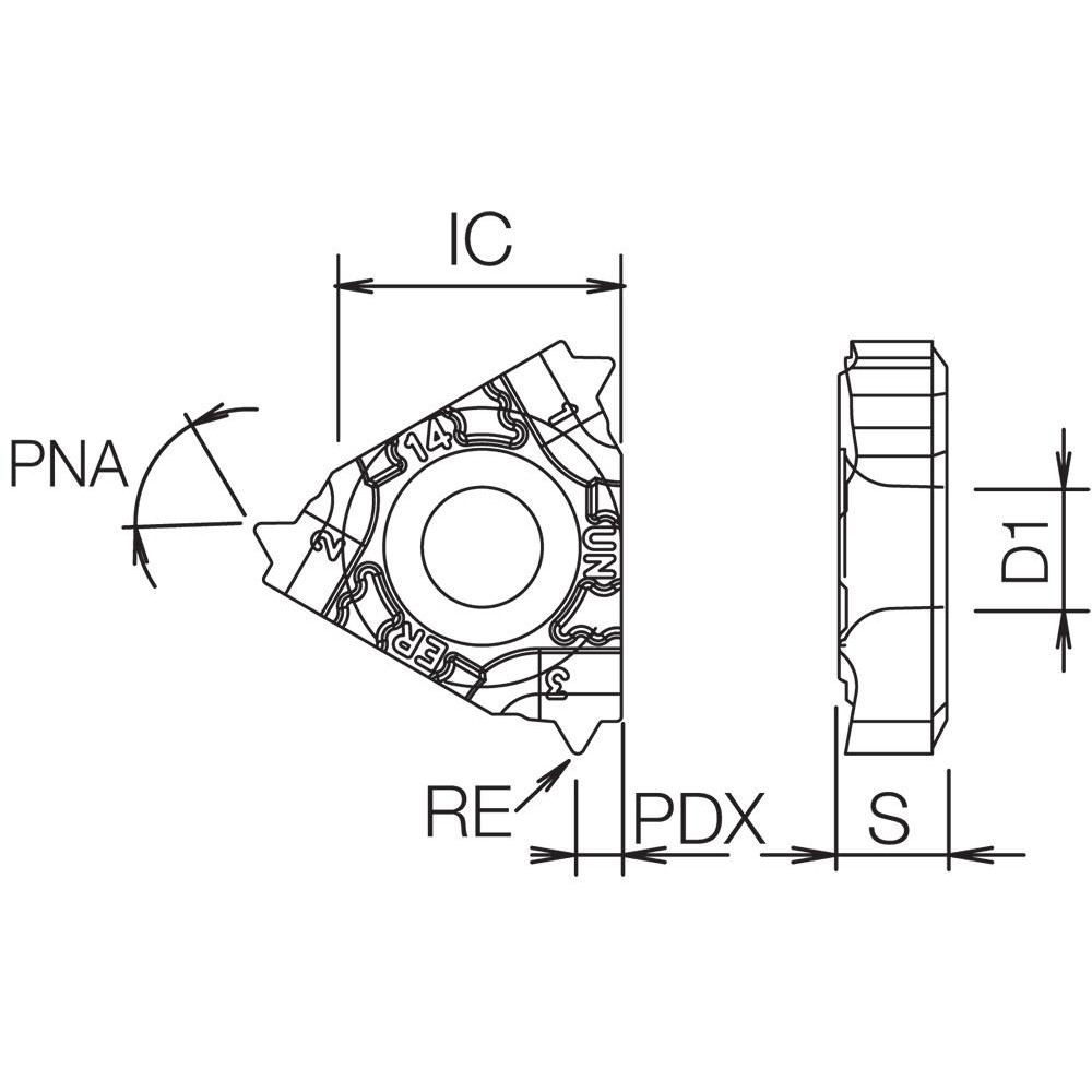 Kyocera - Laydown Threading Insert: 16ER175ISOTQ PR1535, Carbide | MSC ...