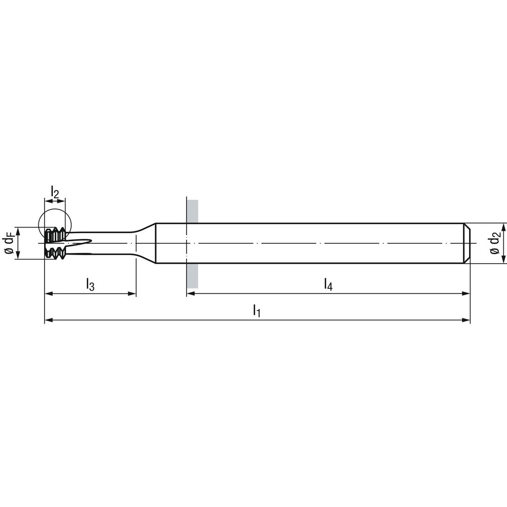 Emuge - Single Profile Thread Mill: #6-40, Internal, 6 Flute, Carbide ...